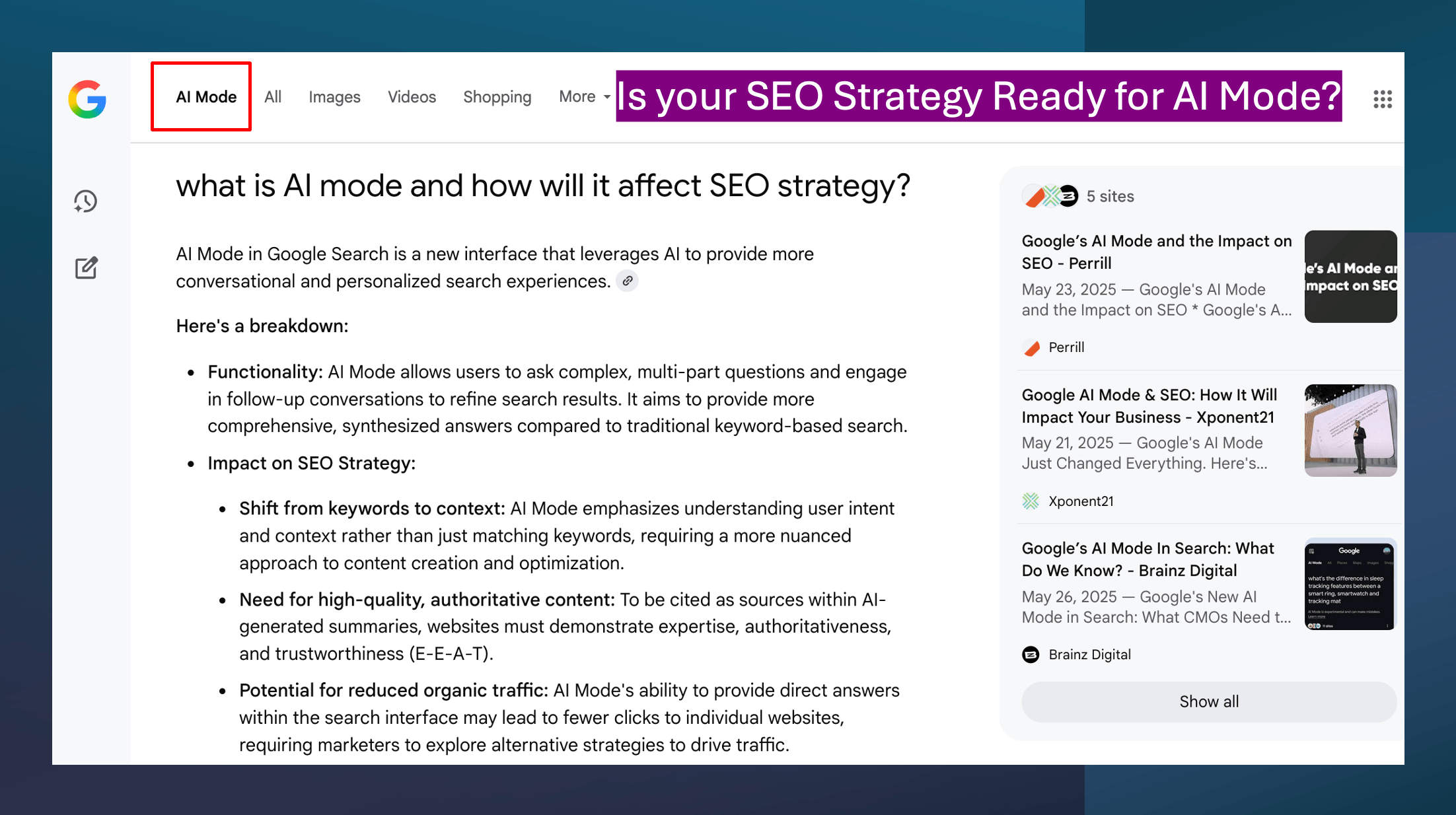 Ai Mode Insights From Google I O 2025 Impact On Seo Strategy